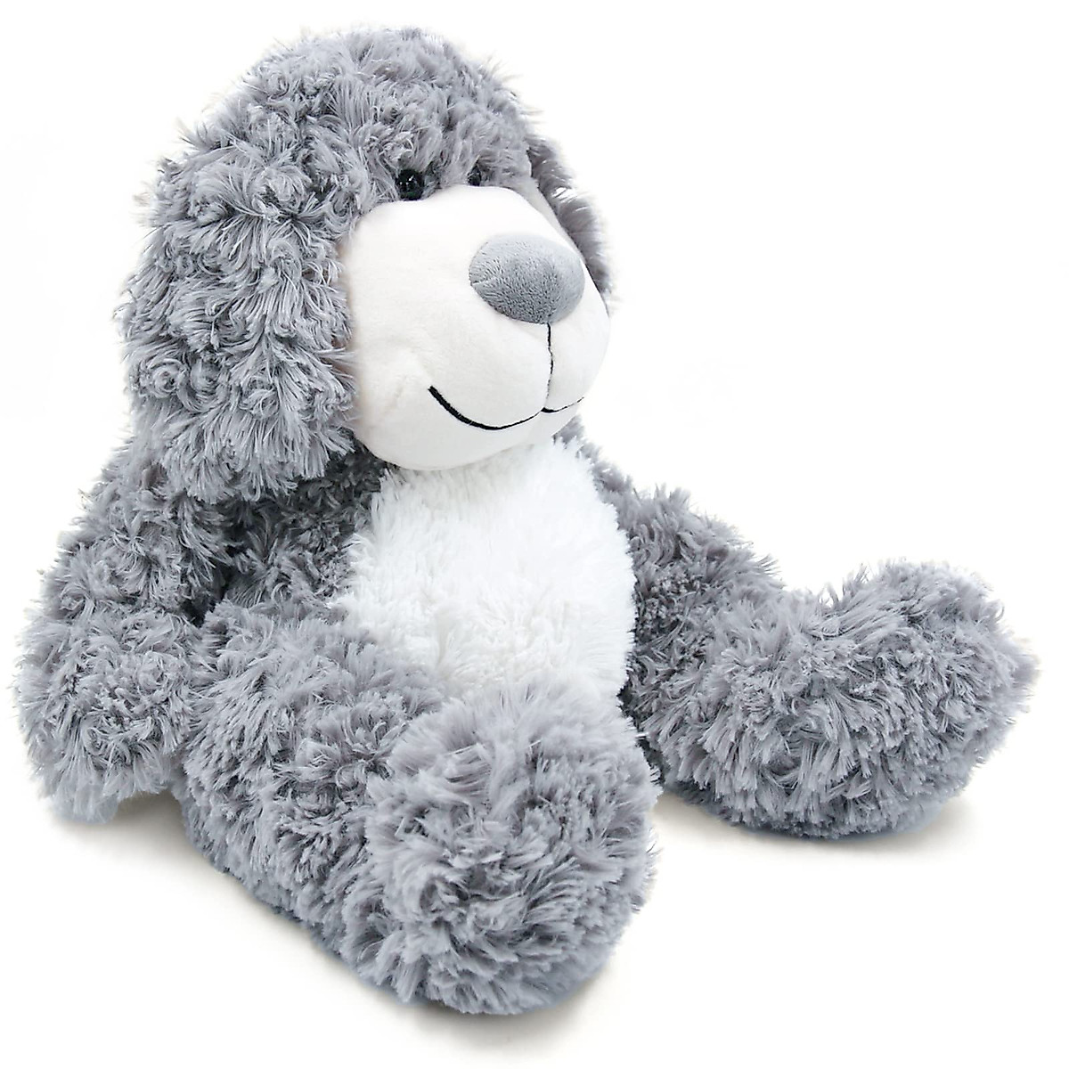 WEIGEDU Smiling Puppy Dog Stuffed Animal Plush Toys for Kids Boys Girls Birthday Nursing Bedtime Christmas Easter Gifts, 17.7 inches Gray