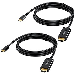 DteeDck USB C to HDMI Cable 6FT 2 Pack, 4K USB Type C to HDMI Adapter Video & Audio Output Thunderbolt 3 Thunderbolt 4 Compatible with MacBook pro, MacBook, iMac, Samsung, Surface Pro and More