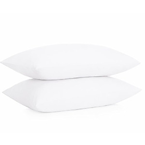 DreamHome Set of 2 Wrinkle Resistant Ultra Soft Pillowcases with Envelope Closure (Standard, White)