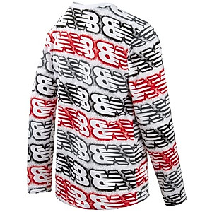 New Balance Boys' Jogger Set - 2 Piece Long Sleeve T-Shirt and Tricot Sweatpants (8-12), Size 10, White/Black