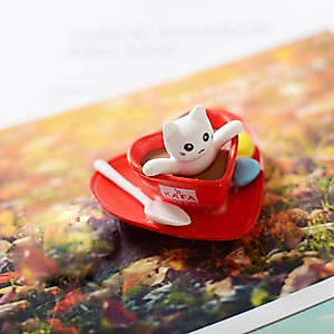 Cool Lemon Funny Cute Set of 6 3D Coffee Cats Strong Refrigerator Fridge Magnets Sticker, Kitchen Office Decoration for Whiteboard, Notes, Calendar, Notepad Gift for Kids Toddlers Adults Baby