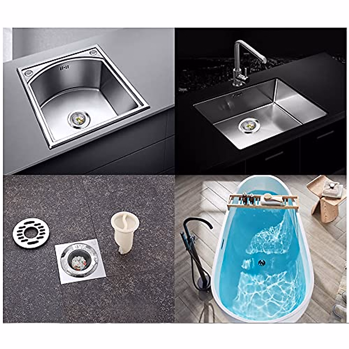 3PCS Kitchen Sink Strainer - Stainless Steel, Large Wide Rim 4.5" Diameter Kitchen Sink Strainer Basket Catcher Wide Rim Perfect for Most Sink Drains, Anti-Clogging Micro Perforation Holes, Rust Free