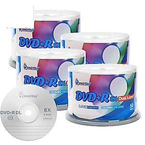 Smartbuy Logo 200-disc 8.5gb/240min 8X DVD+r Dl Dual Layer Double Layer Blank Data Record Media Disc Spindle