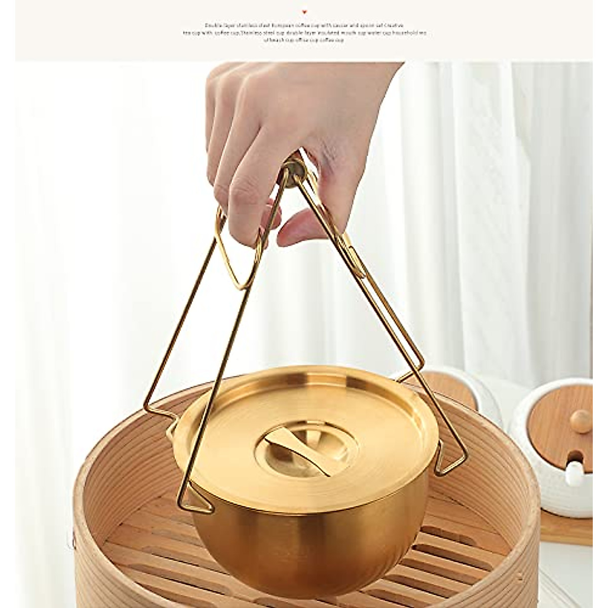 Stainless Steel Steamed Egg Bowl With Lid Cake Container Stirring Home Egg Bowl Storage Holder-Red