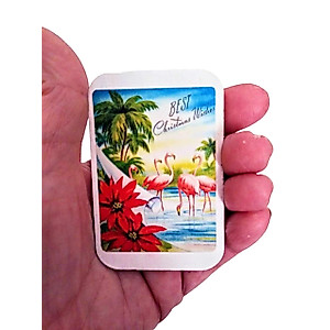 Set Of 6! Santa's Florida Christmas Miniature Wood Signs For Dollhouse Decor, Scrapbook Embellishments, Ephemera