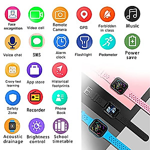 DDIOYIUR Smart Watch for Kids, 4G Kids Phone Smartwatch with GPS Tracker, WiFi, SMS, Call,Voice & Video Chat,Bluetooth,Audio Recording,Alarm,Pedometer, Wrist Watch for 4-16 Boys Girls Birthday Gifts.