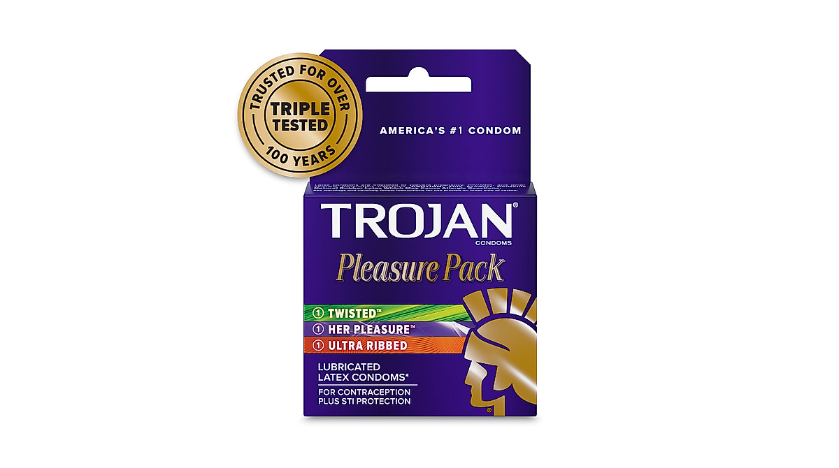 Trojan Pleasure Pack Lubricated Latex Condoms - 6 Pack | Safe & Enjoyable