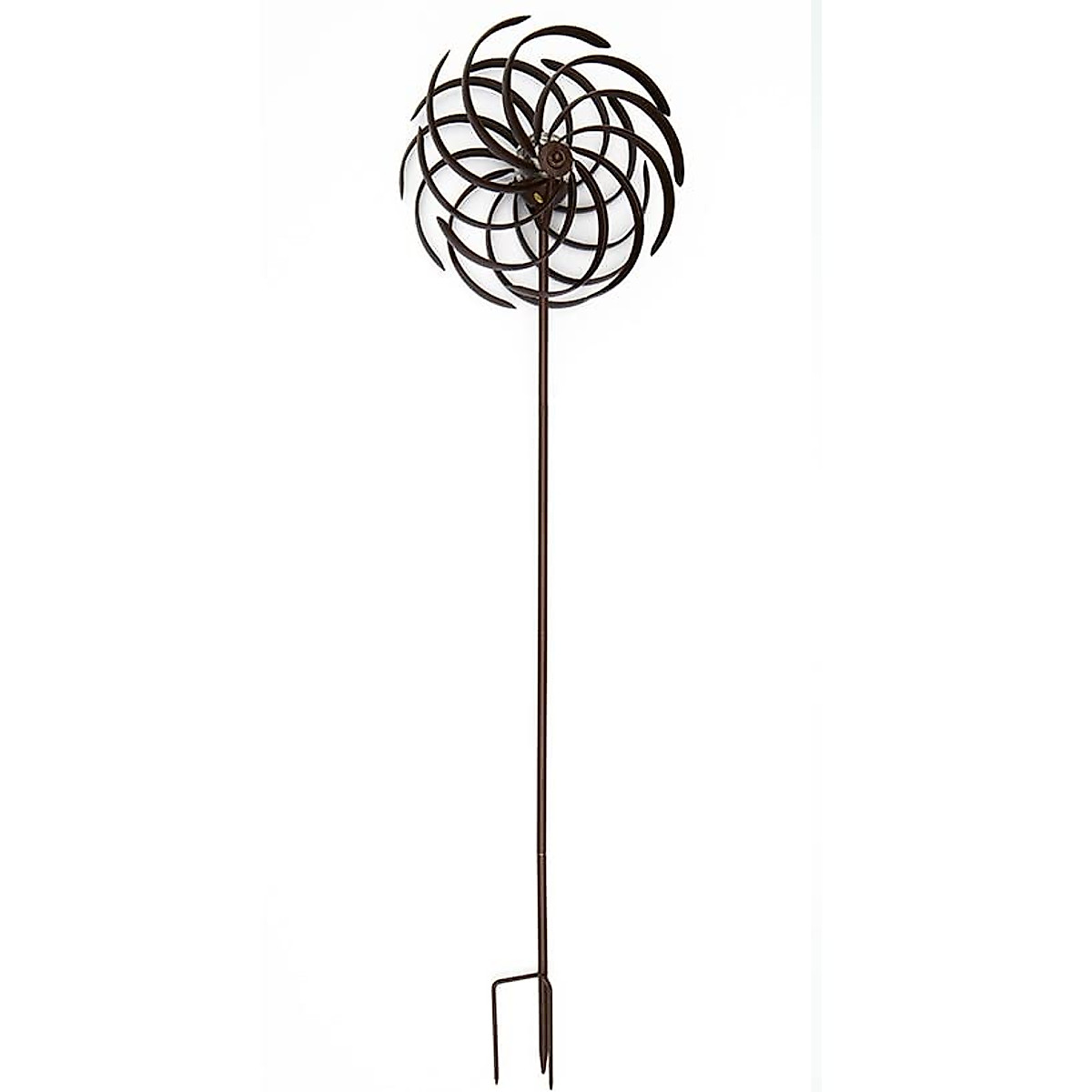 The Lakeside Collection Solar-Powered Garden Spinner - Double Spiral Wind Sculpture for Yards and Patios