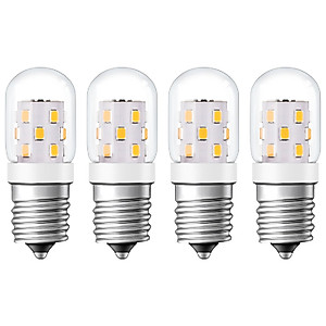 Maelsrlg Microwave Light Bulbs Under Hood 40W Equivalent, E17 LED Bulb Dimmable for Range Hood, 3W 380 Lumens, LED Appliance Light Bulb Over Stove, Warm White 3000K, 4 Pack