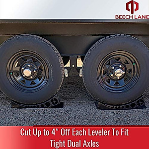 Beech Lane Camper Leveler 2 Pack with Carrying Bag - Precise Camper Leveling, Includes Two Curved Levelers, Two Chocks, Two Rubber Grip Mats, and A Carrying Bag, Patented