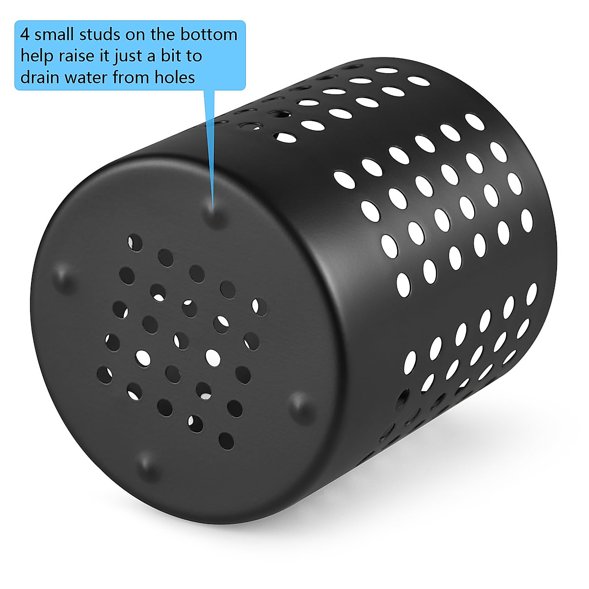 KSENDALO Black Utensil Holders set of 3 Metal Silverware Drainer Basket Cutlery Strainer Silverware Dryer Utility Sink Drying Caddy Organizer for Home Office