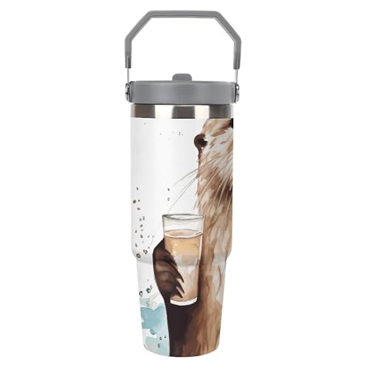 SYJTGDE Large Capacity Car Cup Sea Otter Fashionable Upgrade Car Cup Advanced And Beautiful Travel Cup