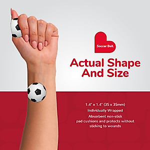BioSwiss Bandages, Soccer Ball Shaped Self Adhesive Bandage, Latex Free Sterile Wound Care, Fun First Aid Kit Supplies for Kids, 24 Count
