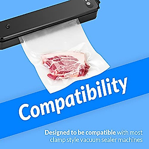 Reli. Vacuum Sealer Bags - 4 Rolls of 8"x50' | 4 Rolls Bulk - 200ft Total | Vacuum Sealer Rolls 8inx50ft for Food | BPA Free, Cut to Size | Vacuum Sealer Bags for Food, Sous Vide, Storage/Prep | Clear