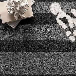 nuLOOM 3' x 5' Performance Indoor Area Rug, Non-Shed, Power Loomed High-Traffic Area Rug for Living Room, Bedroom, Home, Minnie Grey