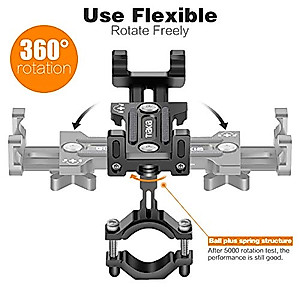 Tiakia Bike Phone Mount - Universal Motorcycle Mount Anti Shake & Anti-Theft, Face & Touch ID Bicycle Phone Holder 360° Rotation for 4.5-7 inches Smartphone