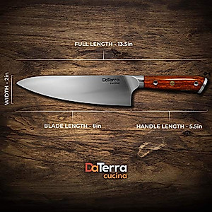 DaTerra Cucina Chef Knife - 8 Inch | Eisenrose - Sharp German Steel - Professional Kitchen Knives