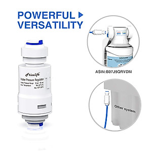 Frizzlife Water Filter Pressure Regulator Protection Valve For Reverse Osmosis & Water Filter System, 60PSI, 1/4” Quick Connect Push Fit, PRV01