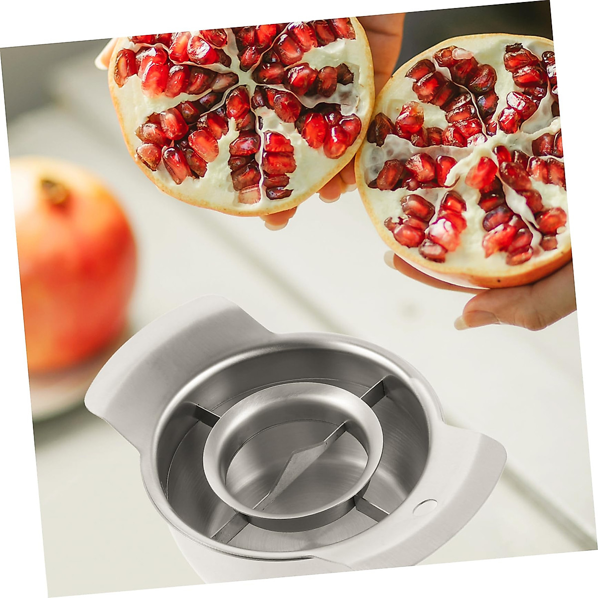 UPKOCH Pomegranate Peeler Pomegranate Arils Removal Tool Pomegranate Deseeder Peeling Tool Fruit Pomegranate Juicer with Bowl and Wooden Hammer