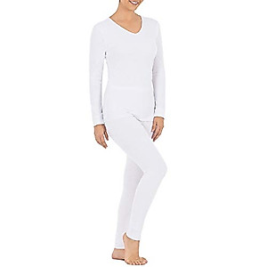 Fruit of the Loom Women's Micro Waffle Thermal V-Neck, White, 3X