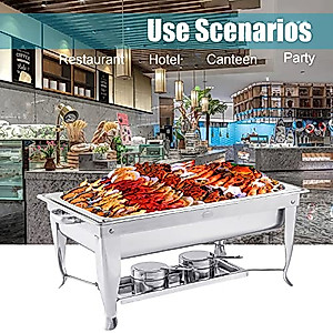 ORDINNER KIT 2 Pack 8QT Chafing Dish Buffet Set,Buffet Severs and Warmers Stainless Steel Chafer Set with Foldable Frame Chafing Server Set Food Warmer for Parties Catering Chafers C309