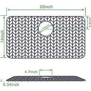 Kitchen-Sink-Protector - 26''x 14'' Guokller Silicone Sink-Protectors for Rear Drain Kitchen-Sink, Grid Accessory, Kitchen-Sink-Mats for Bottom of Farmhouse Stainless Steel Kitchen-Sink
