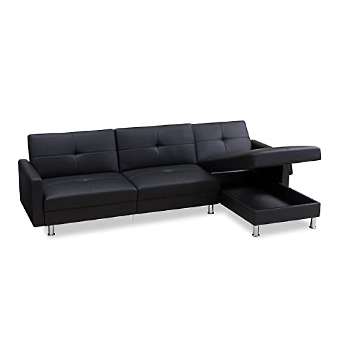 Gold Sparrow Davenport Sectional, Black