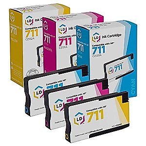 LD Products Remanufactured Ink Cartridge Replacement for HP 711 (Cyan, Magenta, Yellow, 3-Pack)