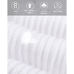 JOCMIC Slouch Socks for Women, Extra Long Women Scrunch Socks, White Stacked Socks Size 6-11 White