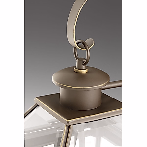Progress Lighting P6617-20 Burlington Three-Light Large Wall Lantern, Polished Nickel/Delta, Antique Bronze