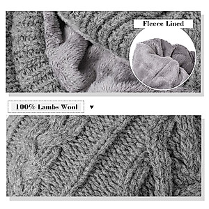 Jeff & Aimy 100% Wool Knitted Visor Beanie with Brim Cold Weather Winter Hat for Women Newsboy Cap Black