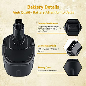 VANON [Upgraded to 4.8Ah 14.4V DC9091 DW9094 Ni-MH Replacement for DeWALT 14.4V Battery XRP DW9091 DW935 DE9038 DE9091 DE9092,2Pack