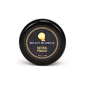 Royalty Headwear Natural Wave Pomade – Silky & Moisturized Hair, Strong Hold, Easy Wash – Men’s Grooming Supplies, Natural Ingredients (3.5oz)