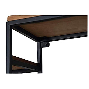 PIBM Stylish Simplicity Wall-Mounted Shelf Wrought Iron Wooden Ledge Living Room Bedroom for Bookshelf Storage Display Wine Glass Rack Floating Decorative Unit Frame Retro Creative Style