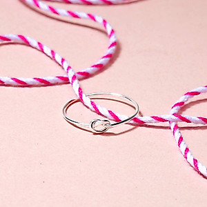 Bling Jewelry 925 Sterling Silver Stackable Thin Love Knot Band Ring SIZE 7