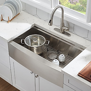 Farmhouse Sink 33 inch,Stainless Steel Single Bowl Apron Front IKEBANA 33x20 Farmhouse Kitchen Sink,33 inch Farm Sink,Farmhouse Kitchen Sink with All Accessories