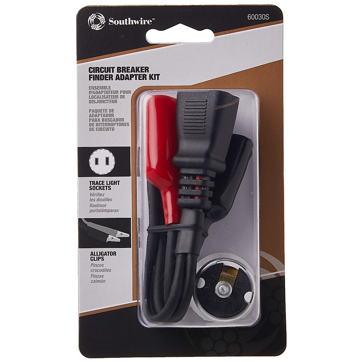 Southwire 58292240 60030S Circuit Breaker Finder Adapter/Accessory Kit; Includes Alligator Clips and Light Bulb Circuit Adapter (Compatible with Southwire 's 41210S Circuit Breaker Finder)