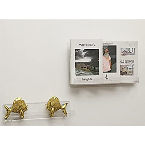 4 Pack Clear Acrylic Floating Wall Ledge Shelf for,15'' Invisible Mounted Nursery Kids Bookshelf for Room,Modern Funko Pop Display Shelves Toy Storage (Pack of 4)