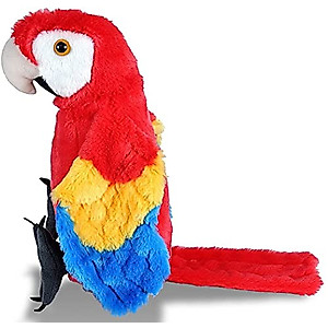 Wild Republic Scarlet Macaw Plush, Stuffed Animal, Plush Toy, Gifts for Kids, Cuddlekins 12 Inches