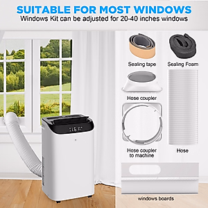 Humhold 12000 BTU Portable Air Conditioners with Remote Control, 3-in-1 Free Standing Cooling AC Unit with Fan & Dehumidifier, Cools Room up to 500 sq.ft, Smart/Sleep Mode,Auto Swing