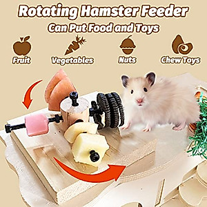 BNOSDM Hamster Wooden Foraging Toy for Hamster Enrichment Toys Interactive Toys for Bunnies Guinea Pig Puzzle Toy Bunny Treat Puzzle for Dwarf Hamsters Guinea Pigs Rats Rabbits Chinchillas
