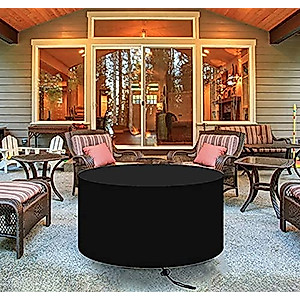 Bicherub Outdoor Fire Pit Cover 420D Heavy Duty Round Patio Fire Pit Cover Outdoor Fireplace Fire Bowl Cover - 36 inch