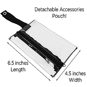 20" Large Clear Tote Bag with Small Pouch