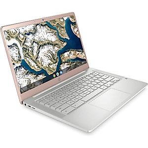 HP Chromebook 14A-NA0019DS 14" HD Touchscreen Intel Celeron N4020, Intel UHD Graphics 600, 4GB LPDDR4 RAM, 32GB eMMC Storage, Chrome OS, Pale Rose (Renewed)