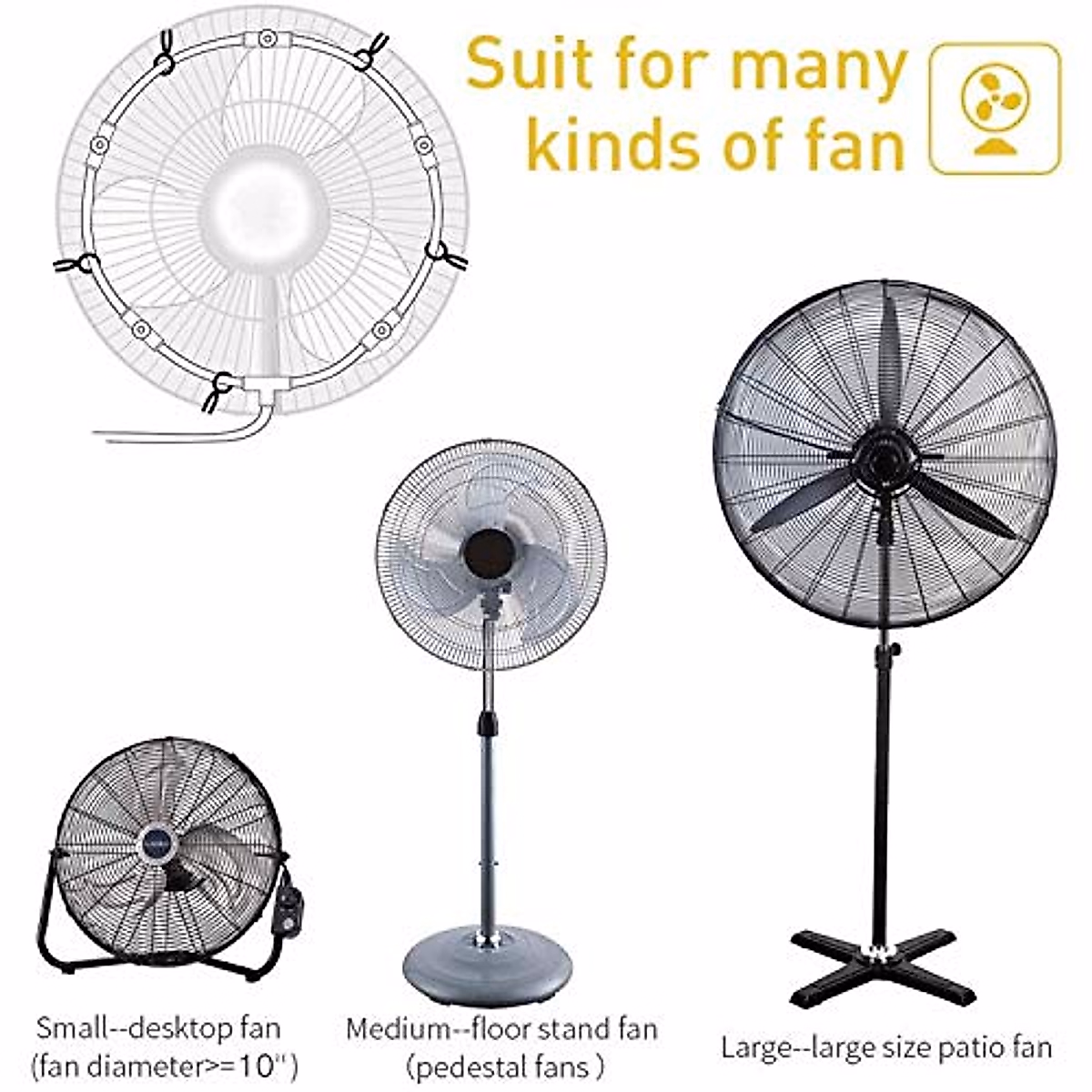 Outdoor Misting Fan Kit for a Cool Patio Breeze,Water Mister Spray for Cooling Outdoor,19.36FT (5.9M) Misting Line + 5 Brass Mist Nozzles + a Brass Adapter(3/4) Fit to Any Outdoor Fan