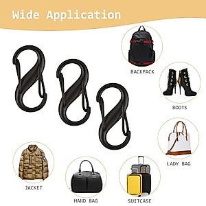 Ouligay 12 Pieces Zipper Locks Anti Theft, Zipper Locks for Backpacks, Tiny Small Mini S Carabiner Clip, Zipper Pulls Replacement for Camping Fishing Travelling Outdoor Sports