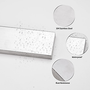 Magnetic Knife Holder for Wall No Drill, 16 Inch Stainless Steel Fridge Magnetic Knife Holder Knife Wall Magnet Rack Heavy Duty Magnet Strip for Knives on Fridge Wall(Double Sided, 16inch)