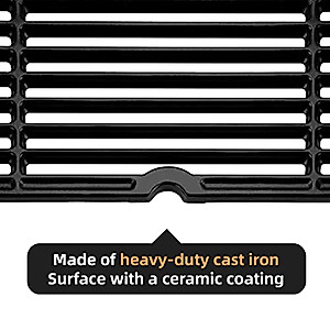 GGC 18 1/4 Inch Grid Grate Replacement for Charbroil, Coleman, Kenmore, Master Forge, Thermos, Uniflame, Master Forge and Others, 2 PCS Porcelain Coated Cast Iron Cooking Grid (18 1/4 x 13 1/8)