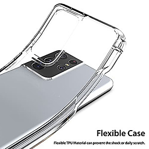 araree FLEXIELD Pen Convenient S-Pen Slot Clear Transparent Flexible Cover Compatible with Samsung Galaxy S21 Ultra Flexible Full Protective Case