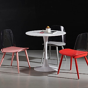 Forsho Tulip Table 32" Round Dining Table Set for 4, Mid Century Modern Circle Dining Table with Pedestal Base (White)